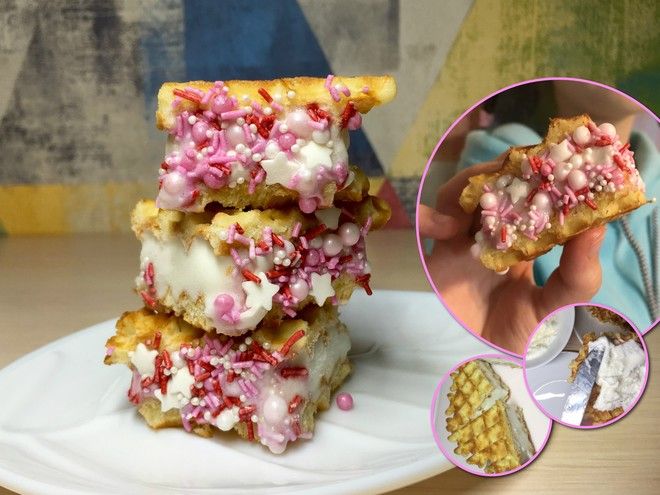 Рецепт вафель с мороженым
